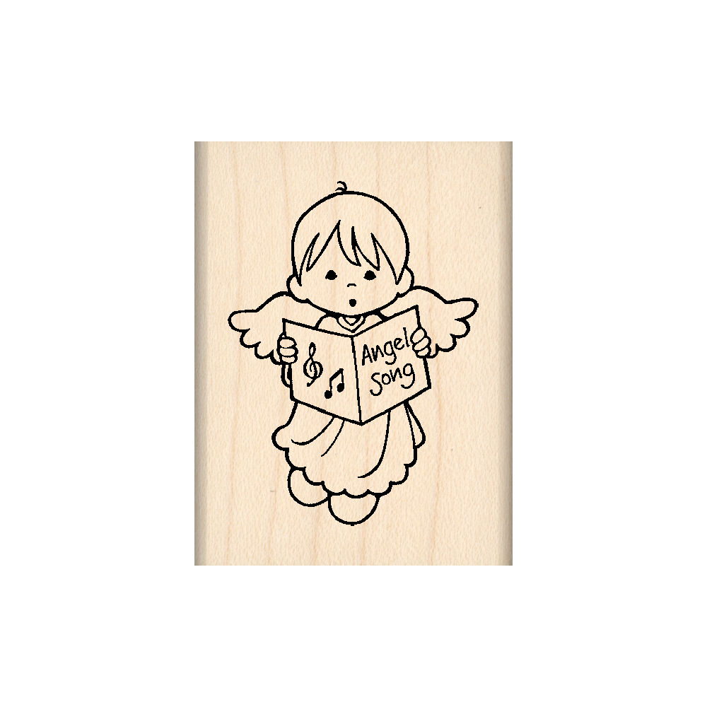Angel Song Rubber Stamp 1.5" x 2" block – Stamps by Impression